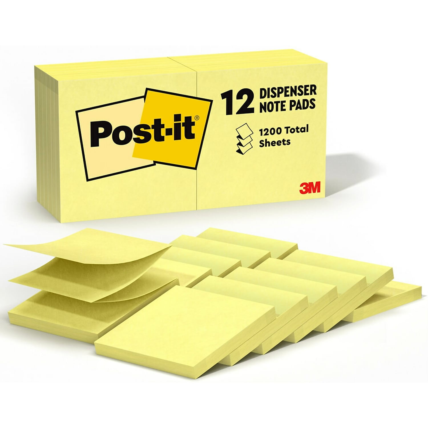 Post-it®, MMMR330YWPK, Notes Yellow Original Pop-up Refills, 12 / Pack ...