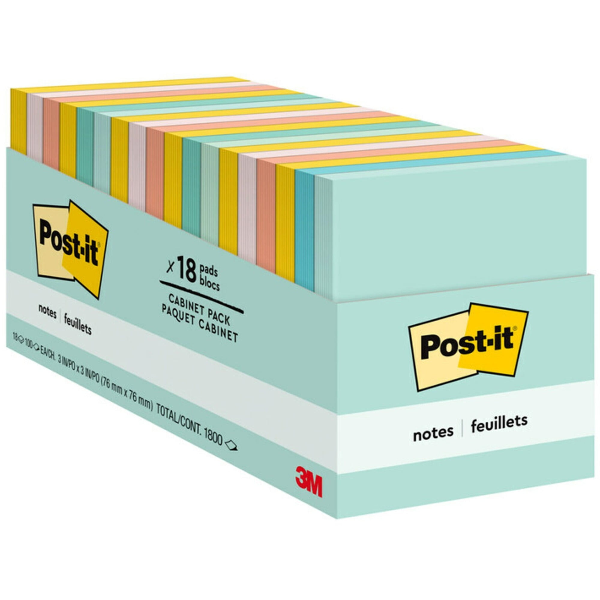 Post-it® Notes Cabinet Pack - 3" X 3" - Square - 100 Sheets Per Pad ...