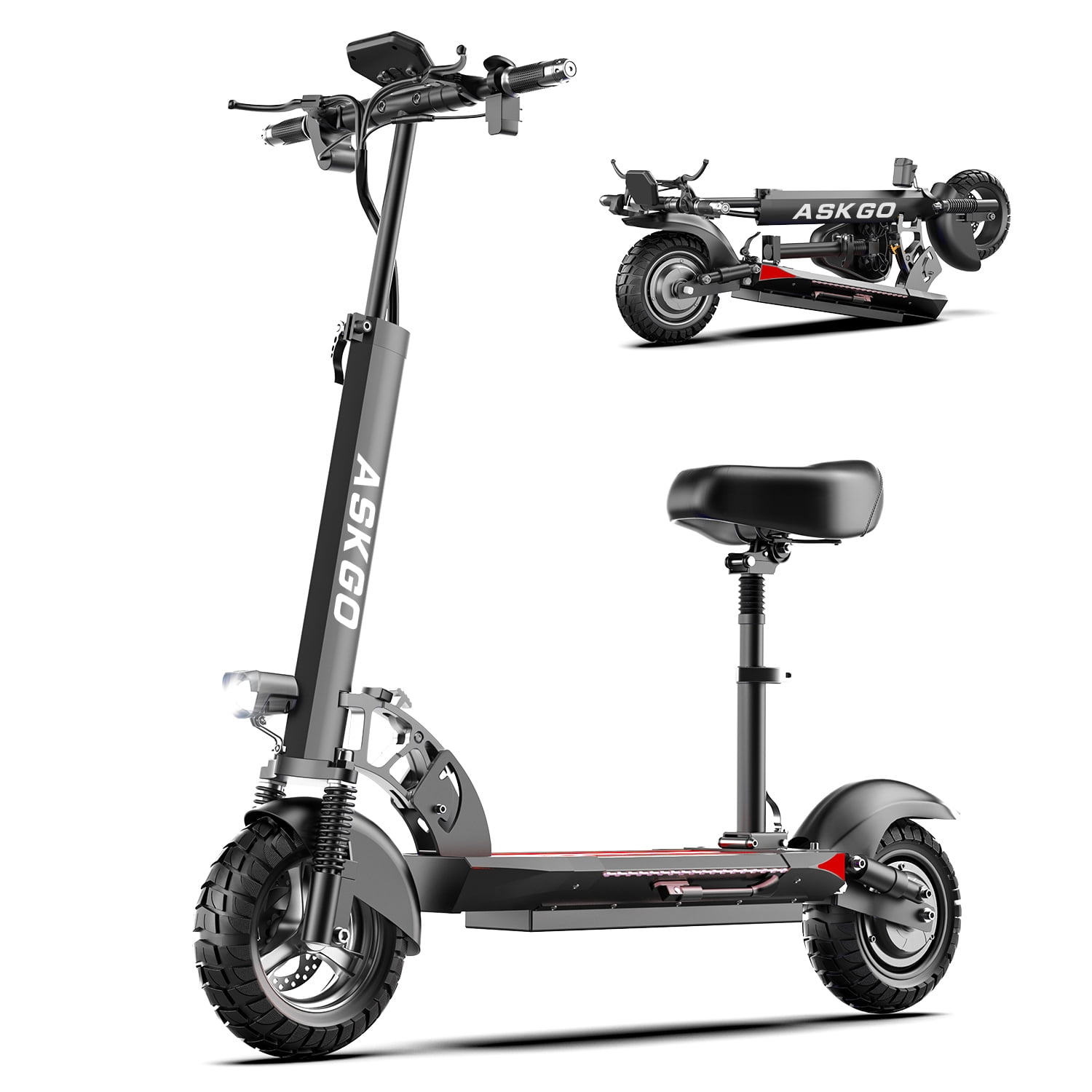 PostJoy Electric Scooter with Seat 10'',Peak 1200W Motor Max 30MPH and ...