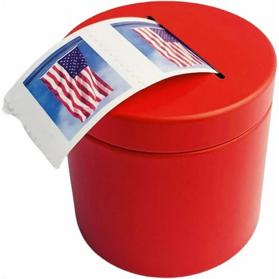 Postage Stamp Dispenser - Stamp Roll Dispenser Red Iron Can Material ...