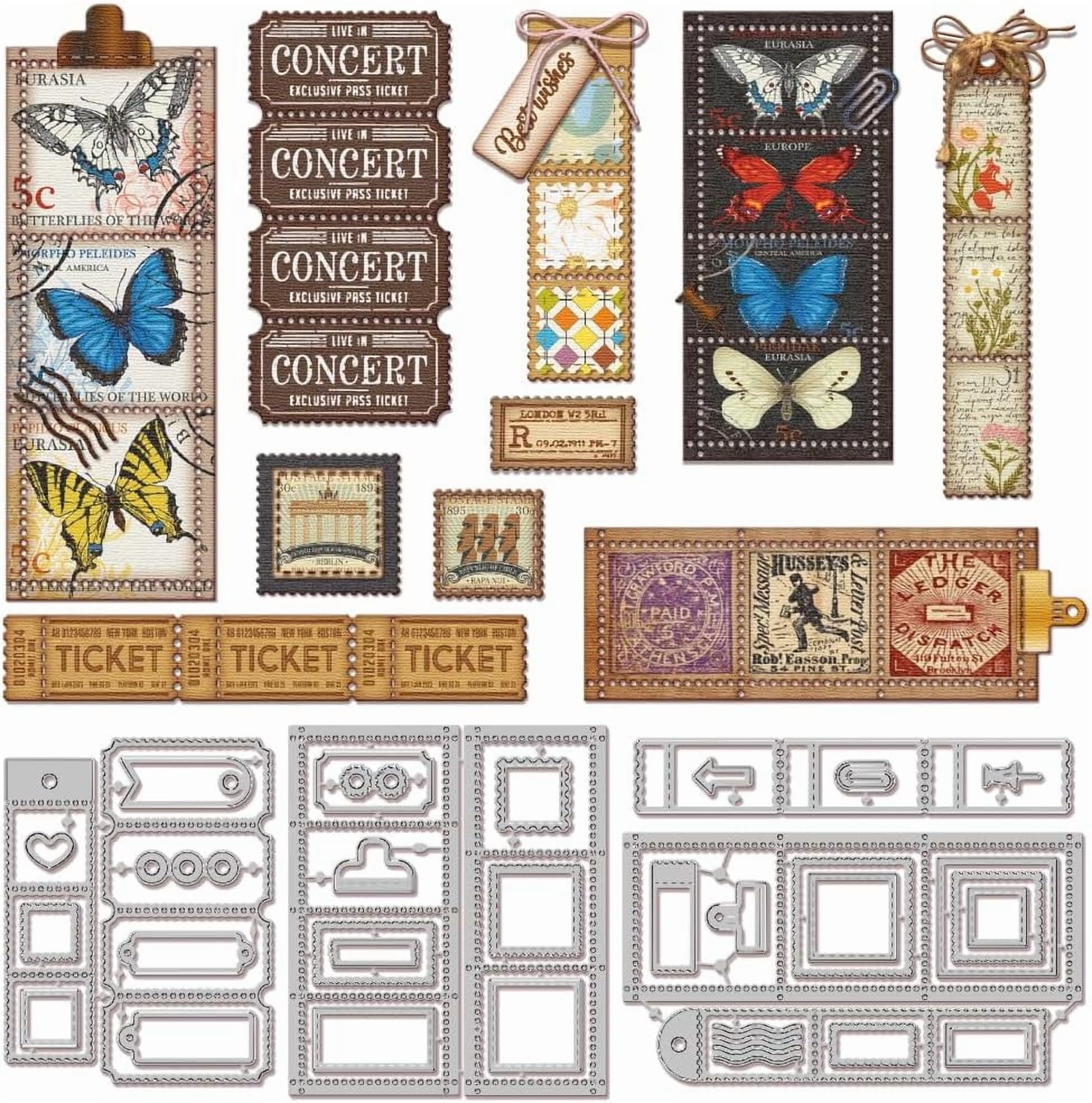 Postage Stamp Frame Cutting Dies for DIY Scrapbooking Metal Tickets ...