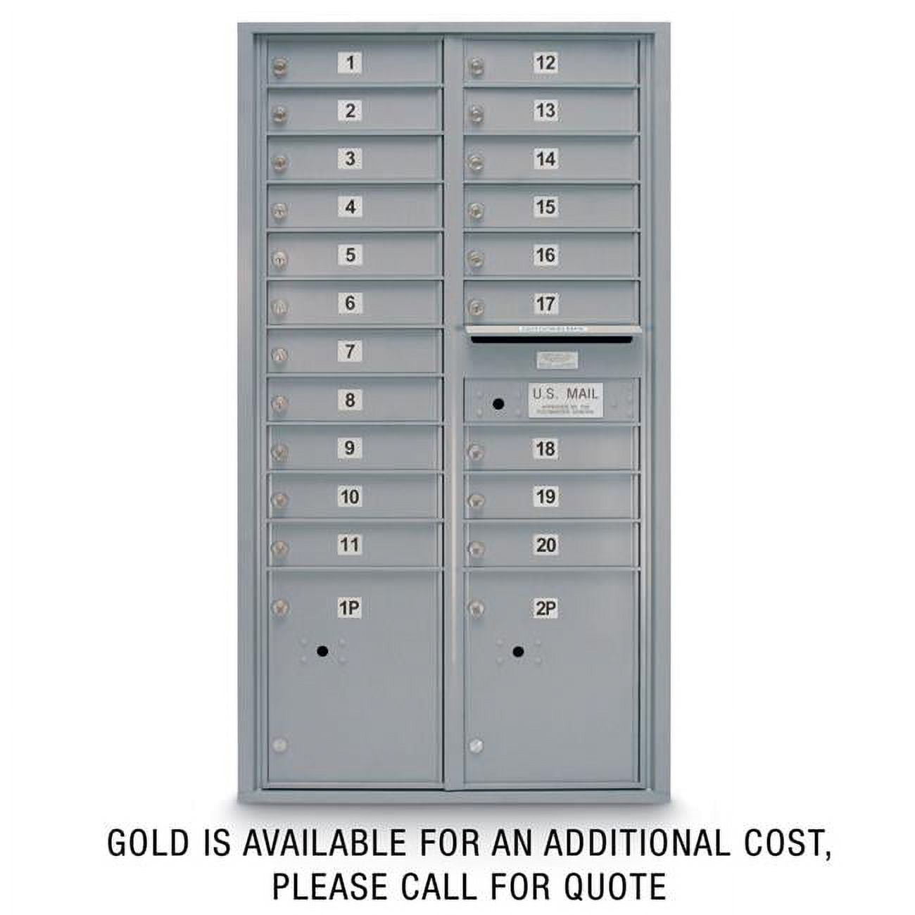 Postal Products Unlimited 20 Door Standard 4C Mailbox with 2 Parcel ...