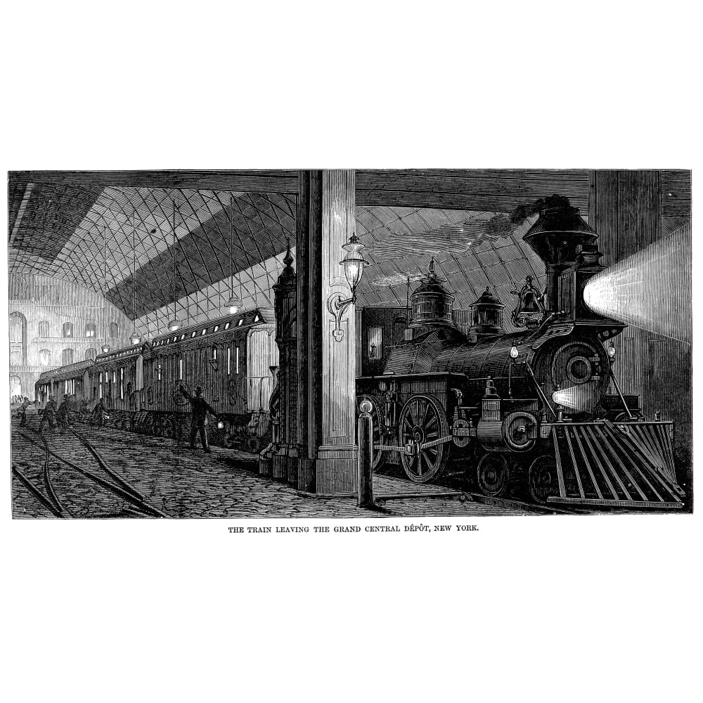 Postal Service 1875. Nthe 'Lightning Express' Mail Train Leaving Grand ...