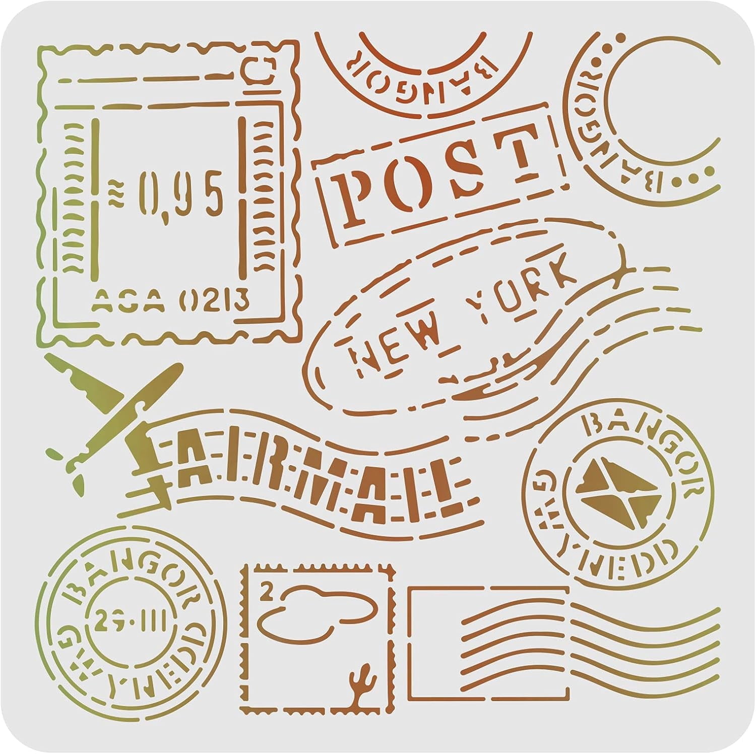 Postal Stencils Decoration Template 11.8x11.8 inch Plastic Post New ...