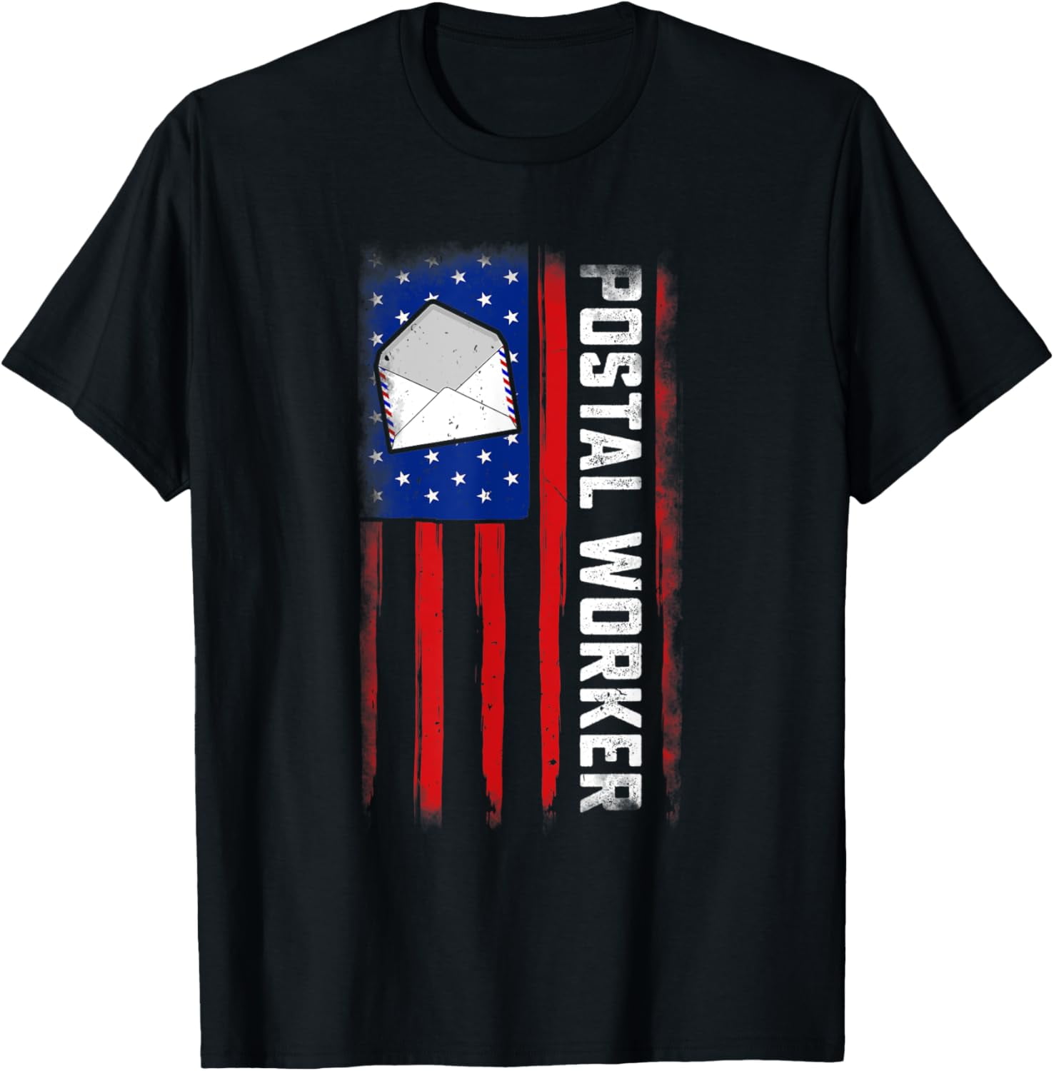 Postal Worker American Flag Patriotic Postman Rural Carrier T-Shirt ...