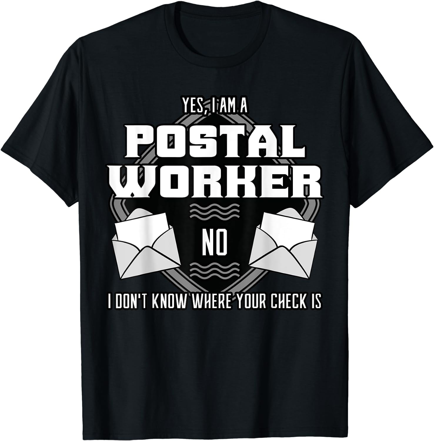 Postal Worker Mail Delivery Postman Scan Barcodes T-Shirt Black Large ...