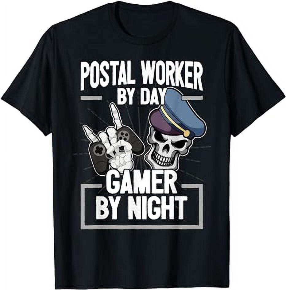 Postal Worker Mailman Game Gaming Console Gamer Postman T-Shirt ...