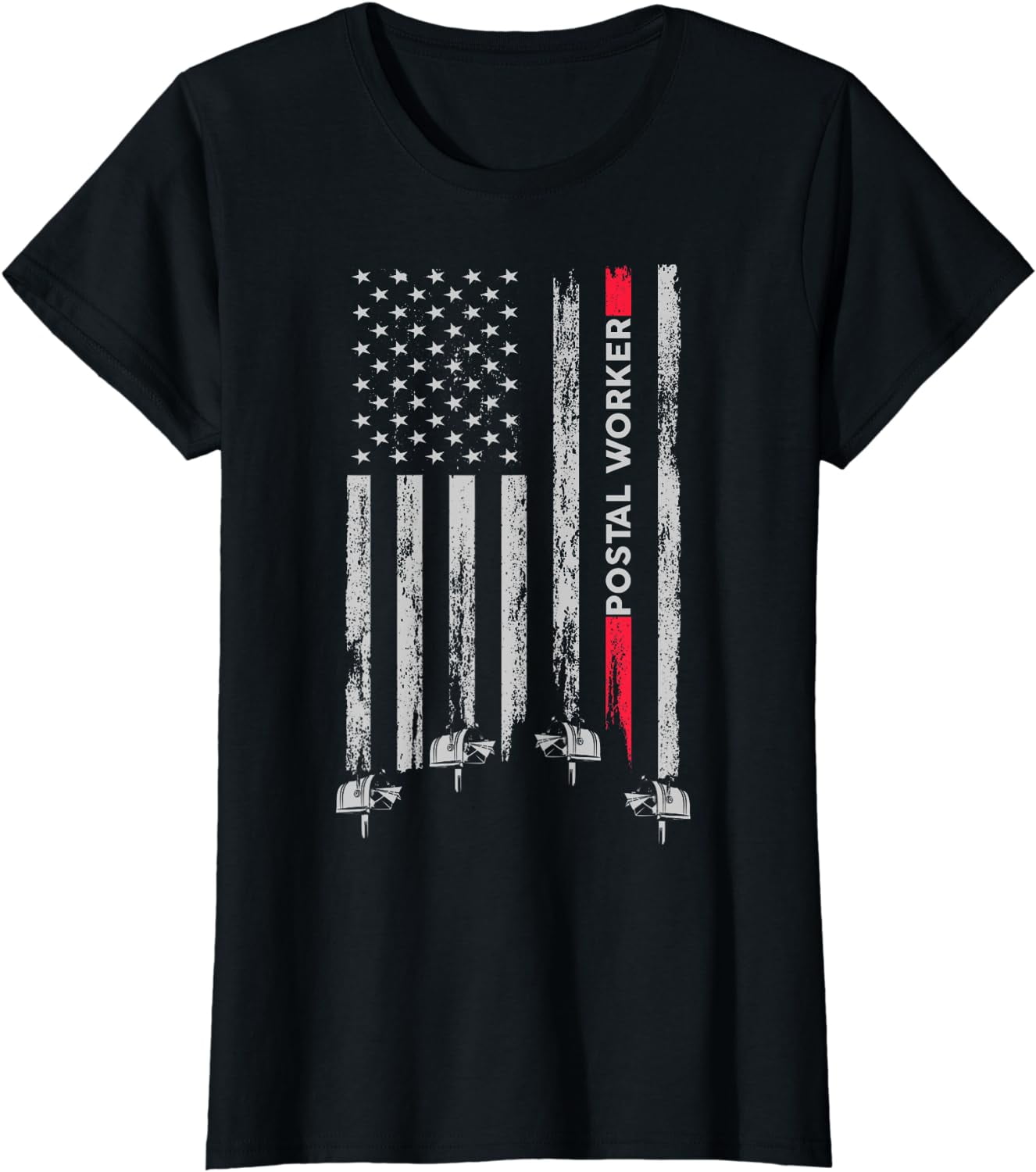 Postal Worker Vintage USA American Flag US Postal T-Shirt - Walmart.com