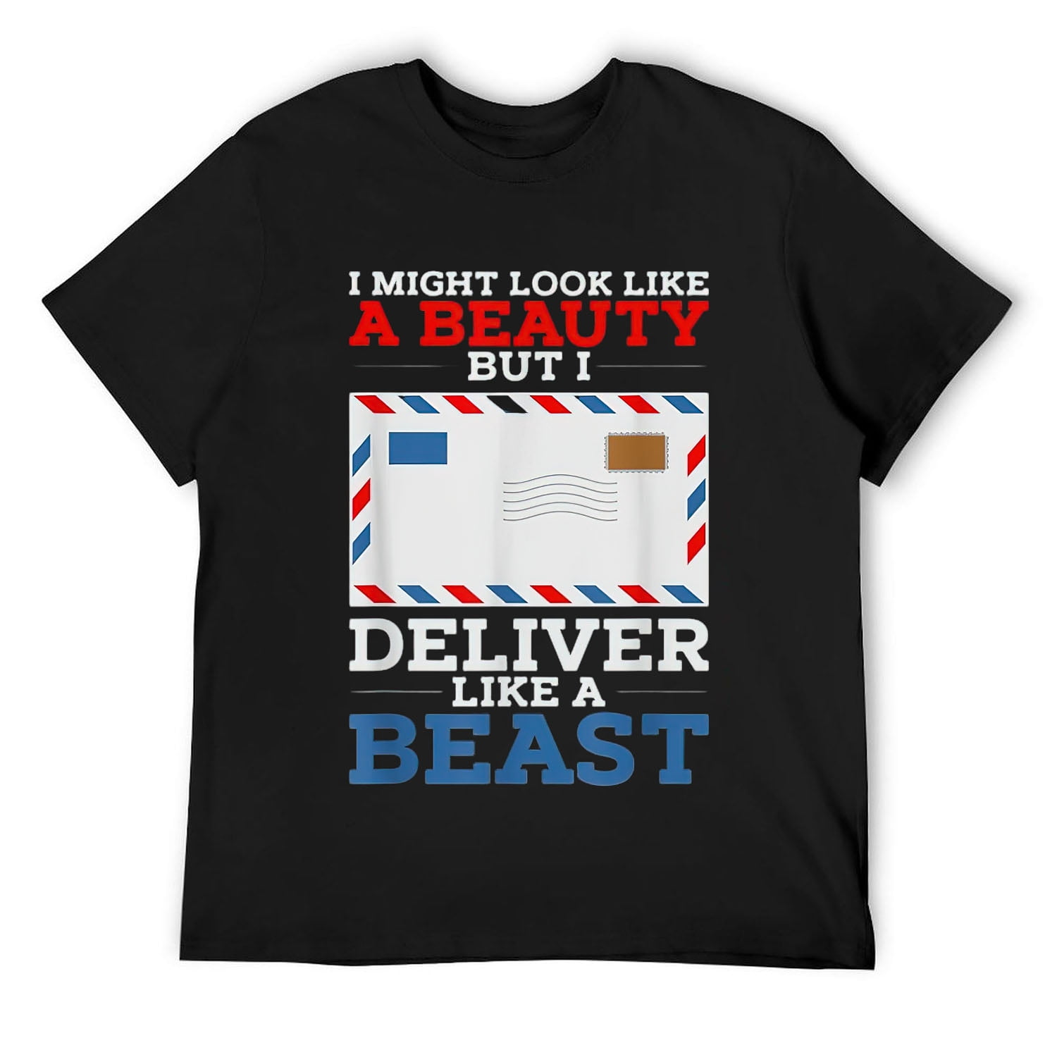 Postal Worker for Postman and Parcel Deliverer T-Shirt Black - Walmart.com