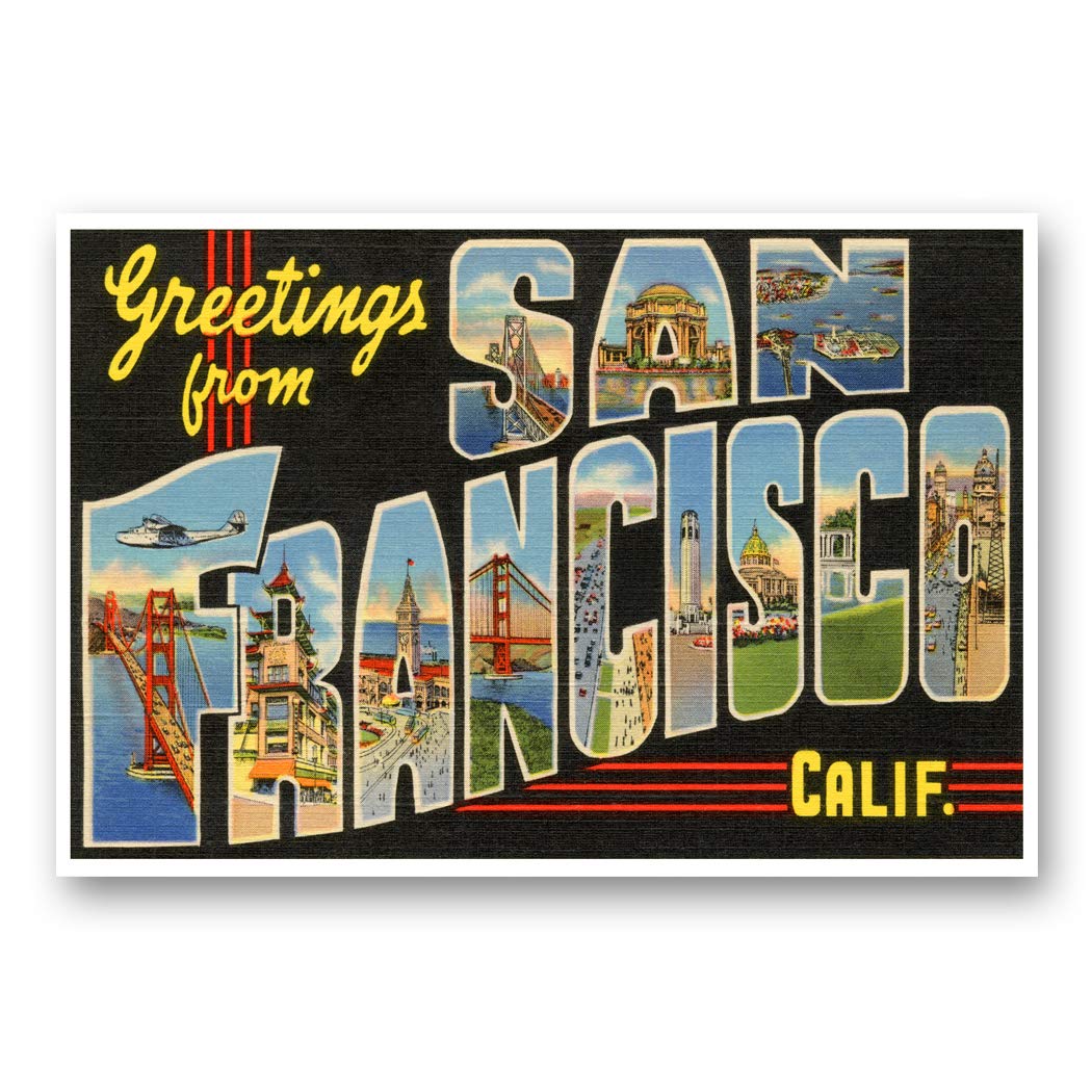 Postcard Fair Vintage Reprint Set of 20 San Francisco Postcards, Made ...