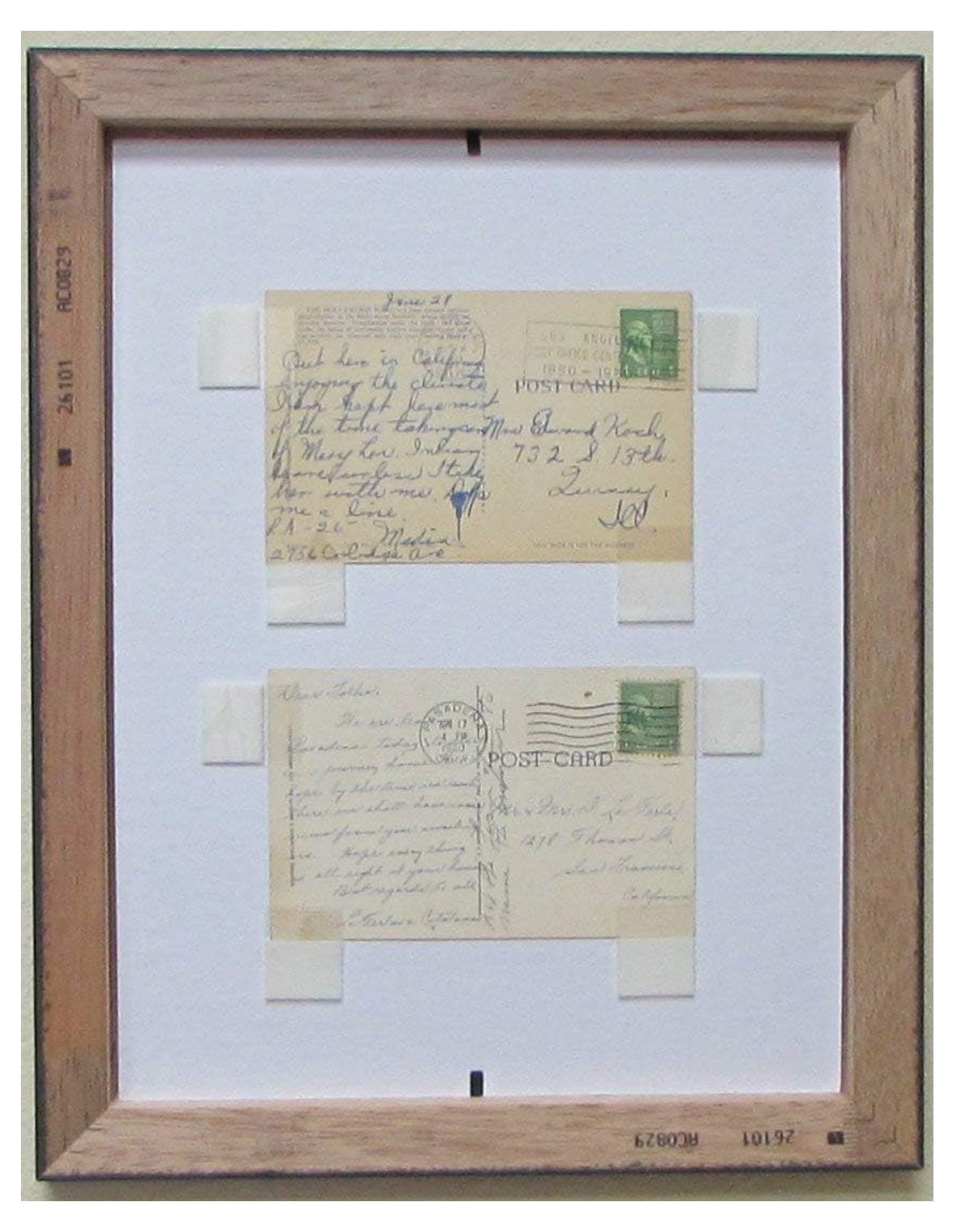 Postcard Frame for Two (2) 3.5” x 5.5” Postcards with Tan (Black Trim ...