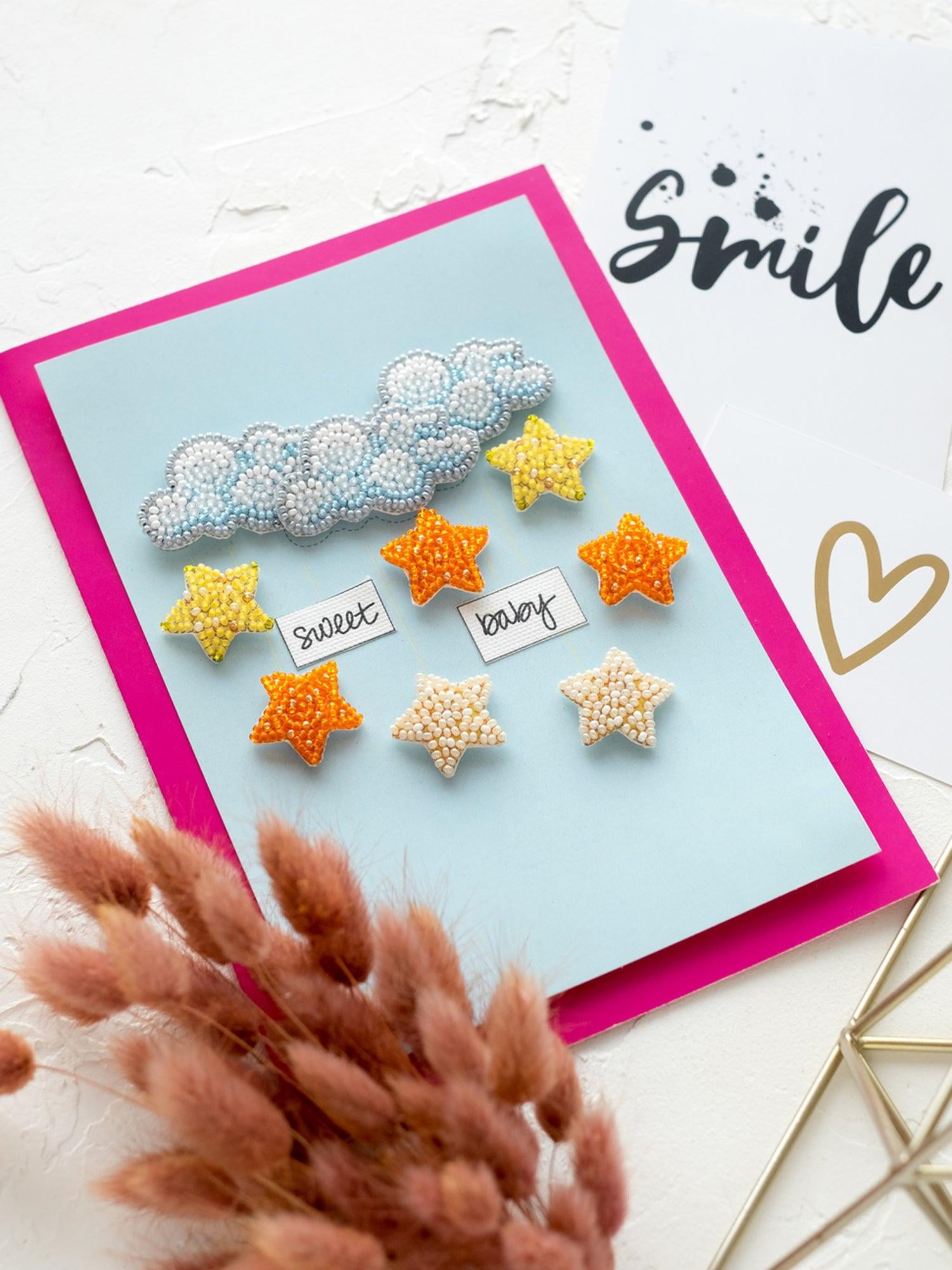 Postcard cross-stitch kit - Among stars and clouds AOO-001 - Walmart.com