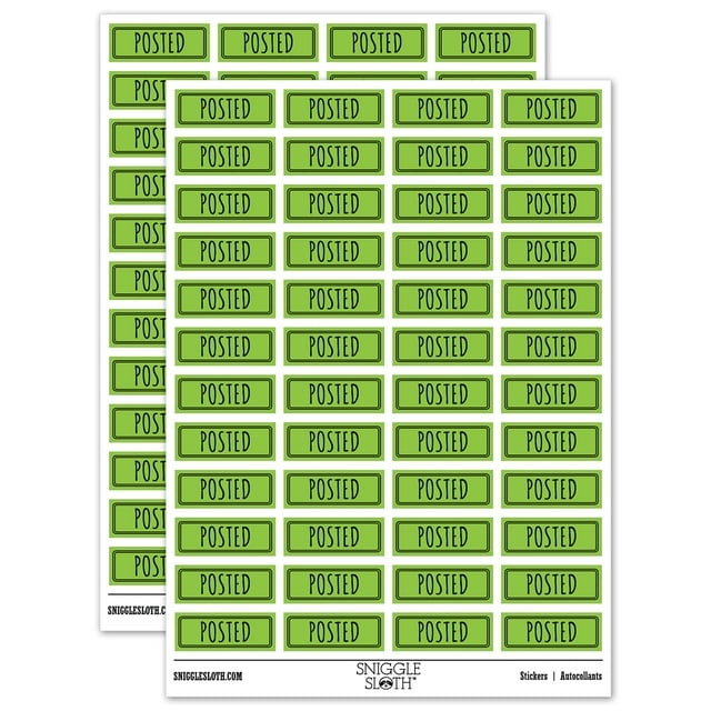 Posted Double Line Border Bank Check Sticker Set - Light Green - Gloss ...