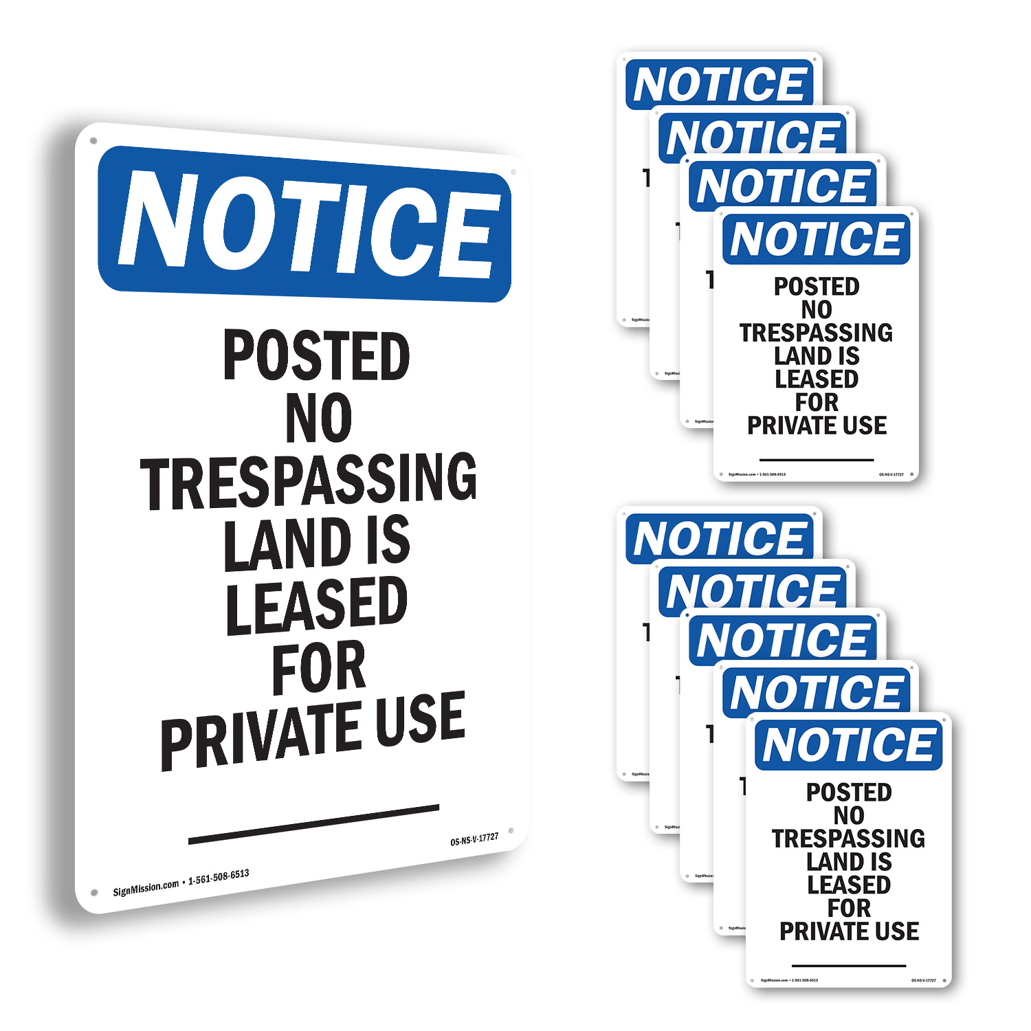 Posted No Trespassing Land Is OSHA Notice Aluminum Sign 24 Inch x 18 ...