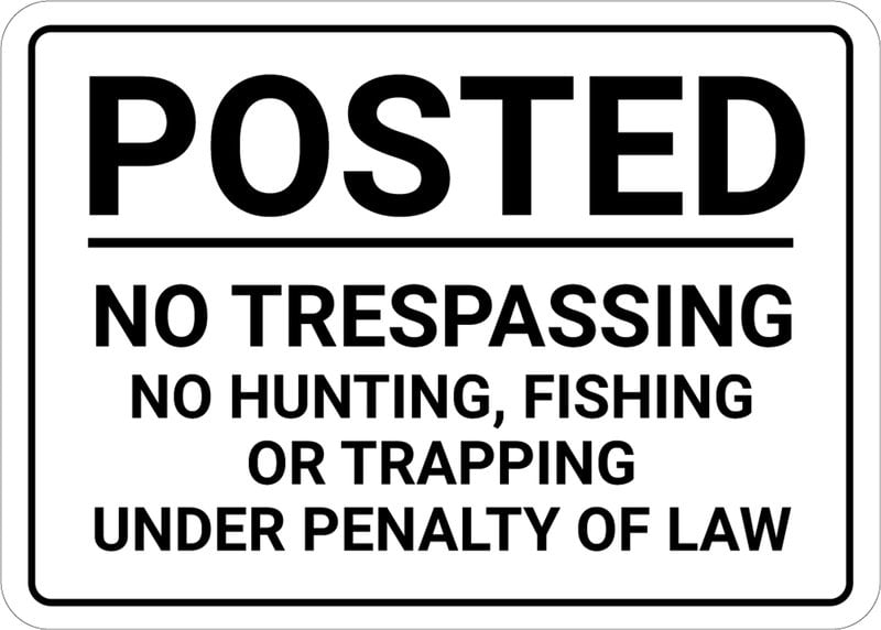 Posted No Trespassing No Hunting Fishing Or Trapping Sign Metal 12"X8 ...