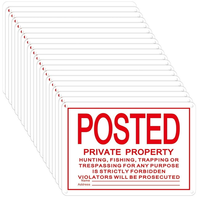 Posted No Trespassing Sign Private Property No Hunting Signs Reflective ...