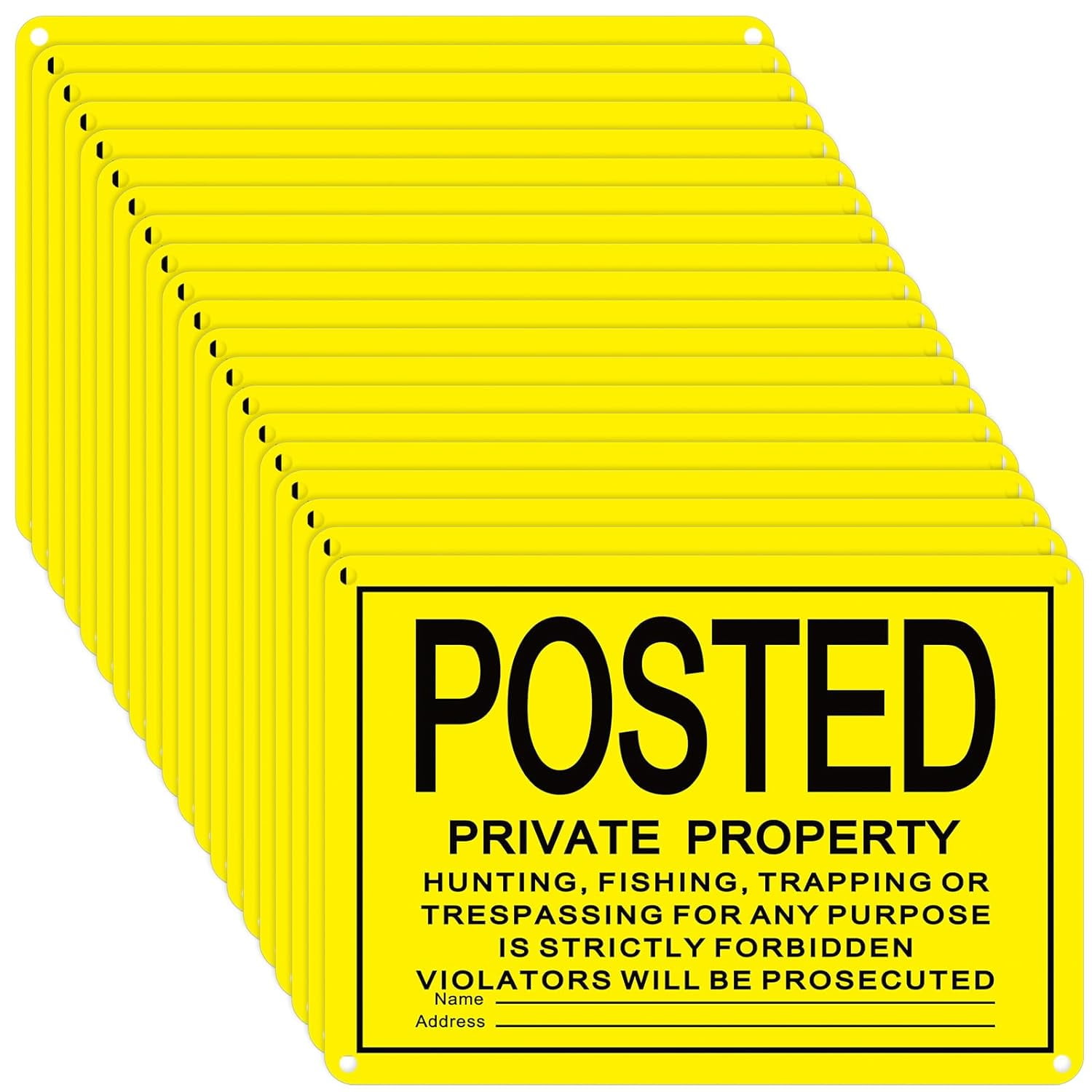 Posted No Trespassing Sign Private Property No Hunting Signs Reflective ...