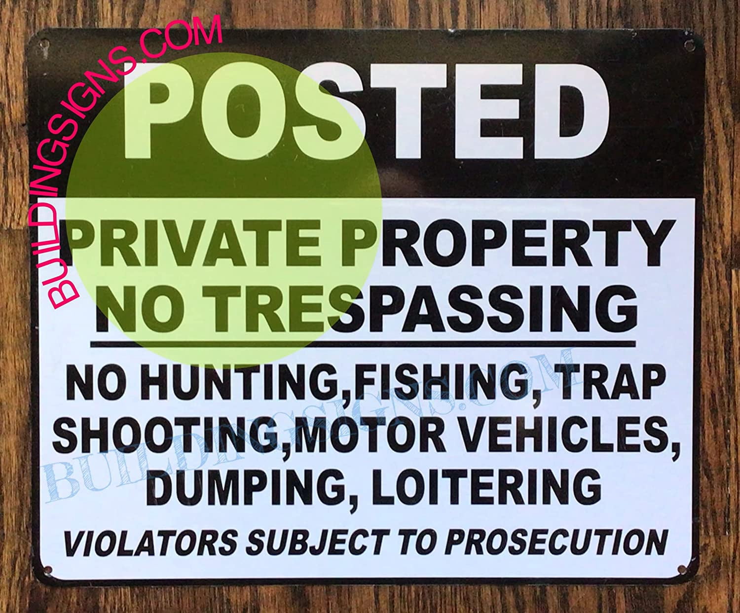 Posted Private Property - NO TRESPSSING, NO Hunting, Fishing Sign ...