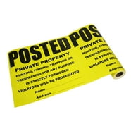 Hy-Ko Yellow 11 x 11 inch Plastic Posted Private Property Sign, Place ...