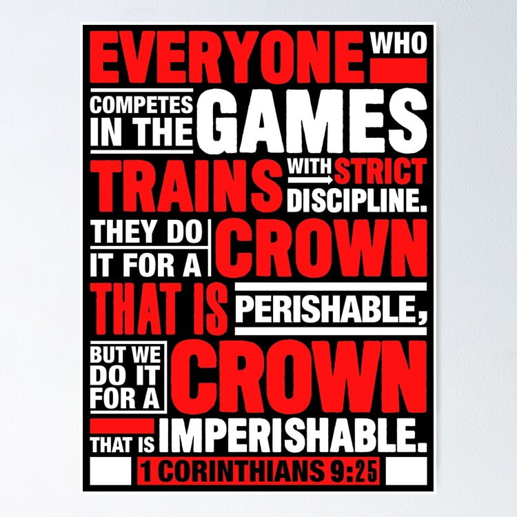 Poster 1 Corinthians Do It For A Crown That Is Imperishable Poster - No ...