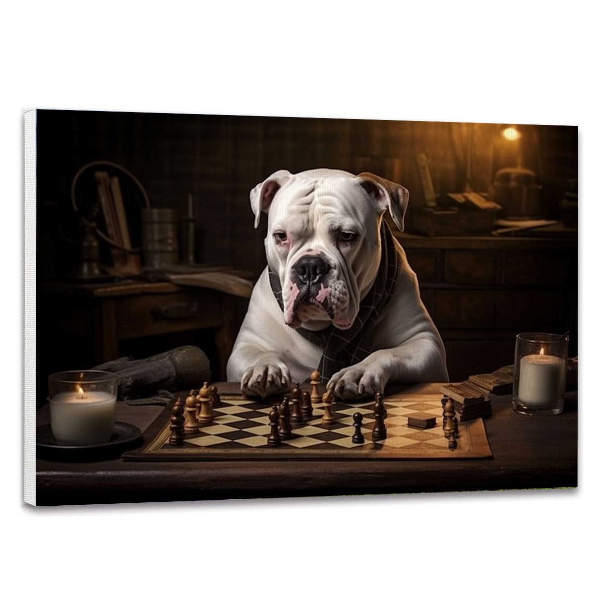 Poster 12x8in Wall Art - Dog Playing Chess Poster - American English ...