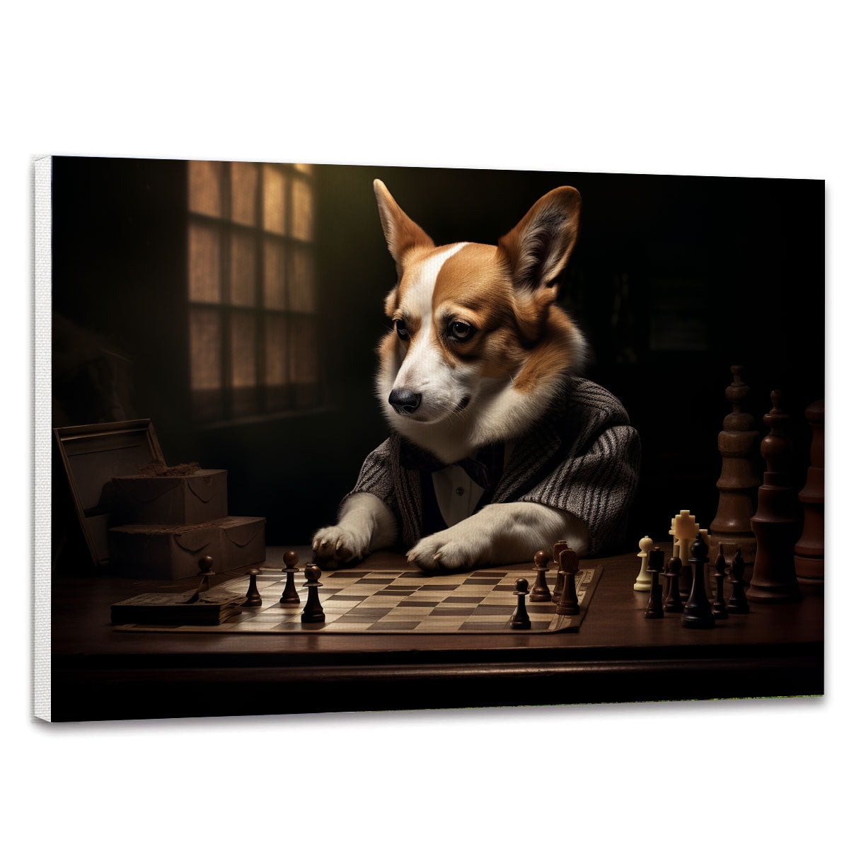 Poster 12x8in Wall Art - Dog Playing Chess Poster - Cesky Terrier Dog ...