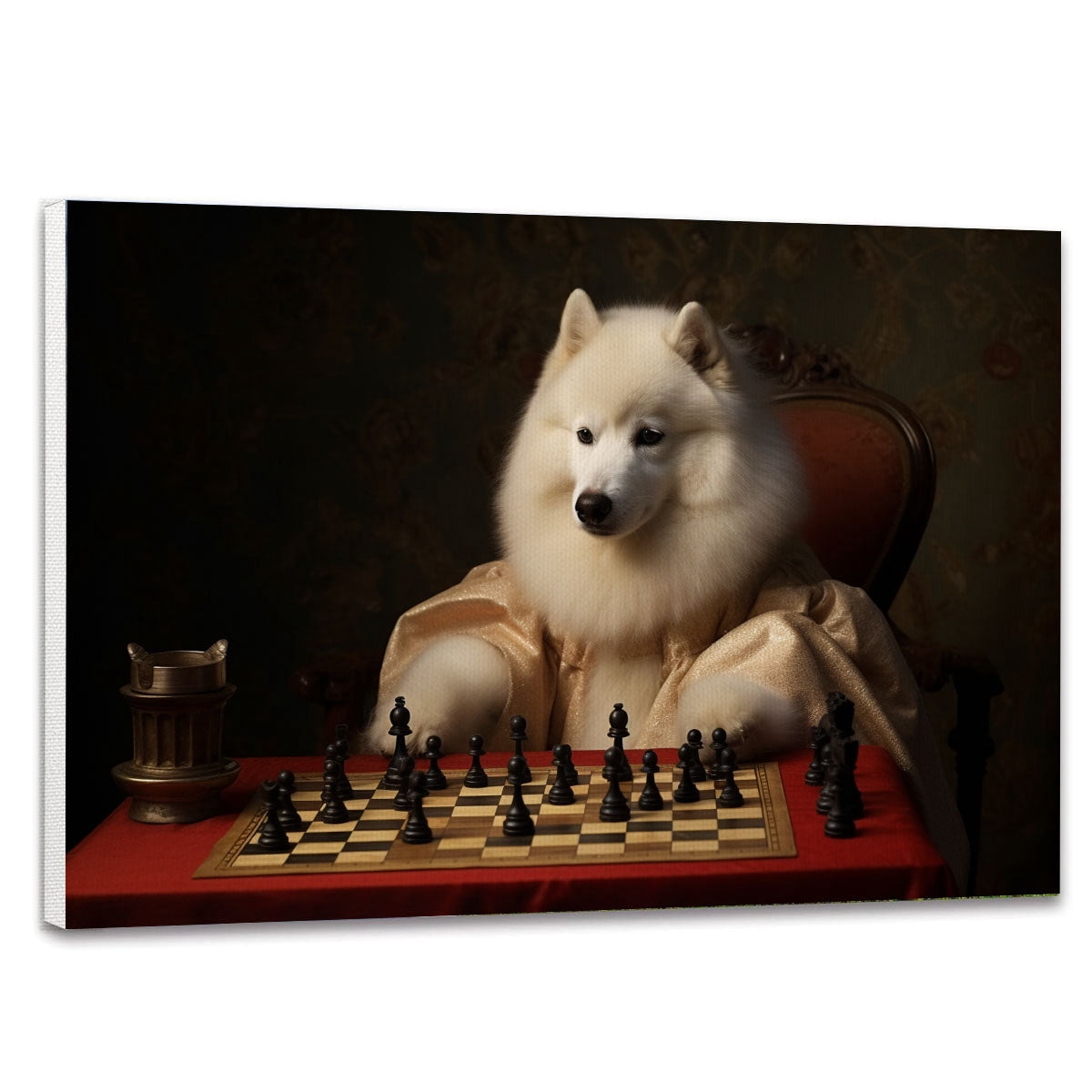 Poster 12x8in Wall Art - Dog Playing Chess Poster - Schipperke Dog ...