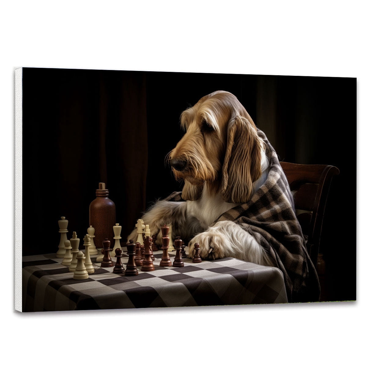 Poster 12x8in Wall Art - Dog Playing Chess Poster - Staffordshire Bull ...