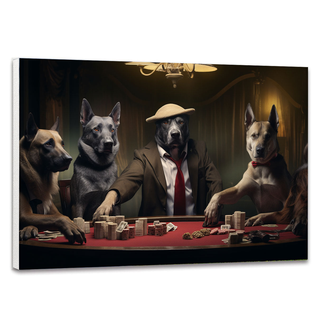 Poster 12x8in Wall Art - Dogs Playing Poker Poster - Belgian Malinois ...