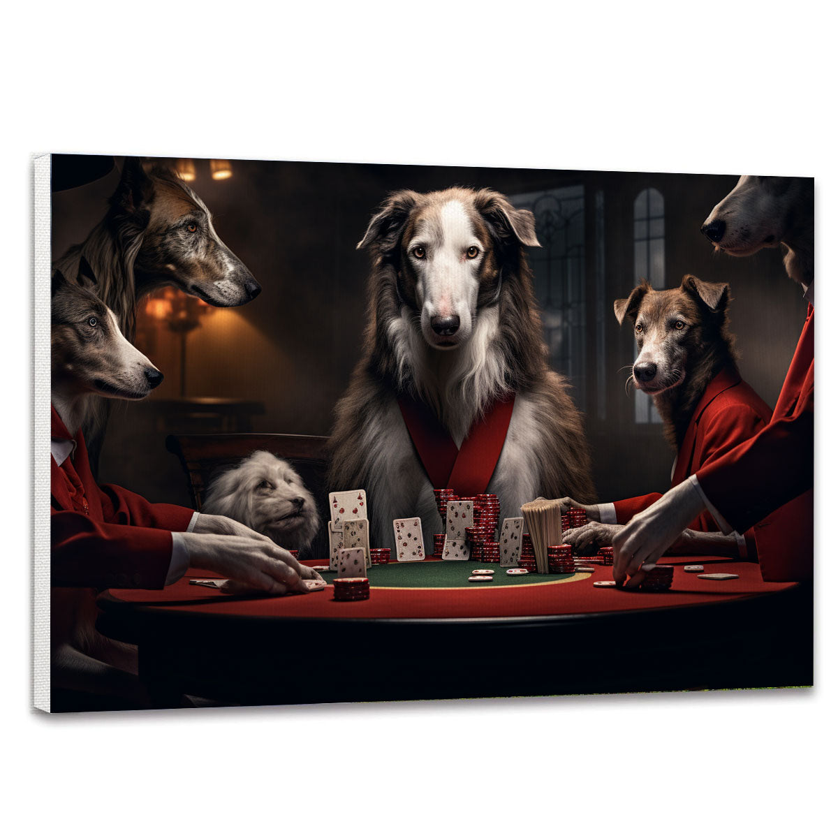 Poster 12x8in Wall Art - Dogs Playing Poker Poster - Borzoi Dog Posters ...