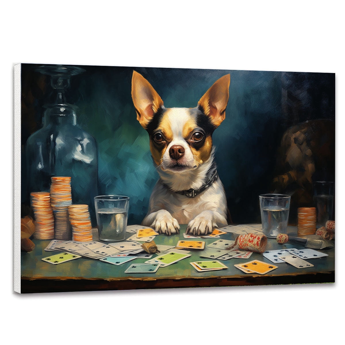 Poster 12x8in Wall Art - Dogs Playing Poker Poster - Chihuahua Dog ...