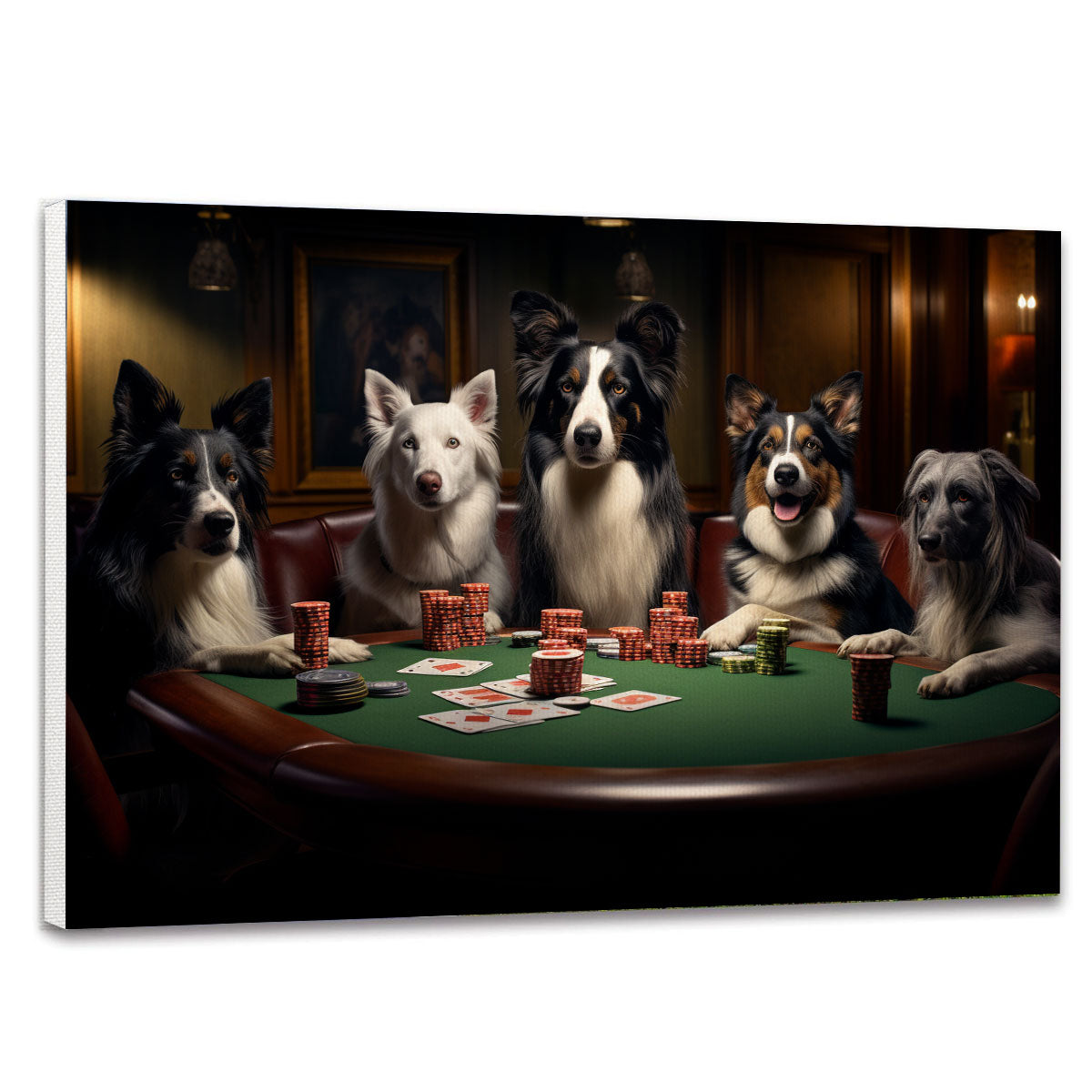 Poster 12x8in Wall Art - Dogs Playing Poker Poster - Collie Dog Posters ...