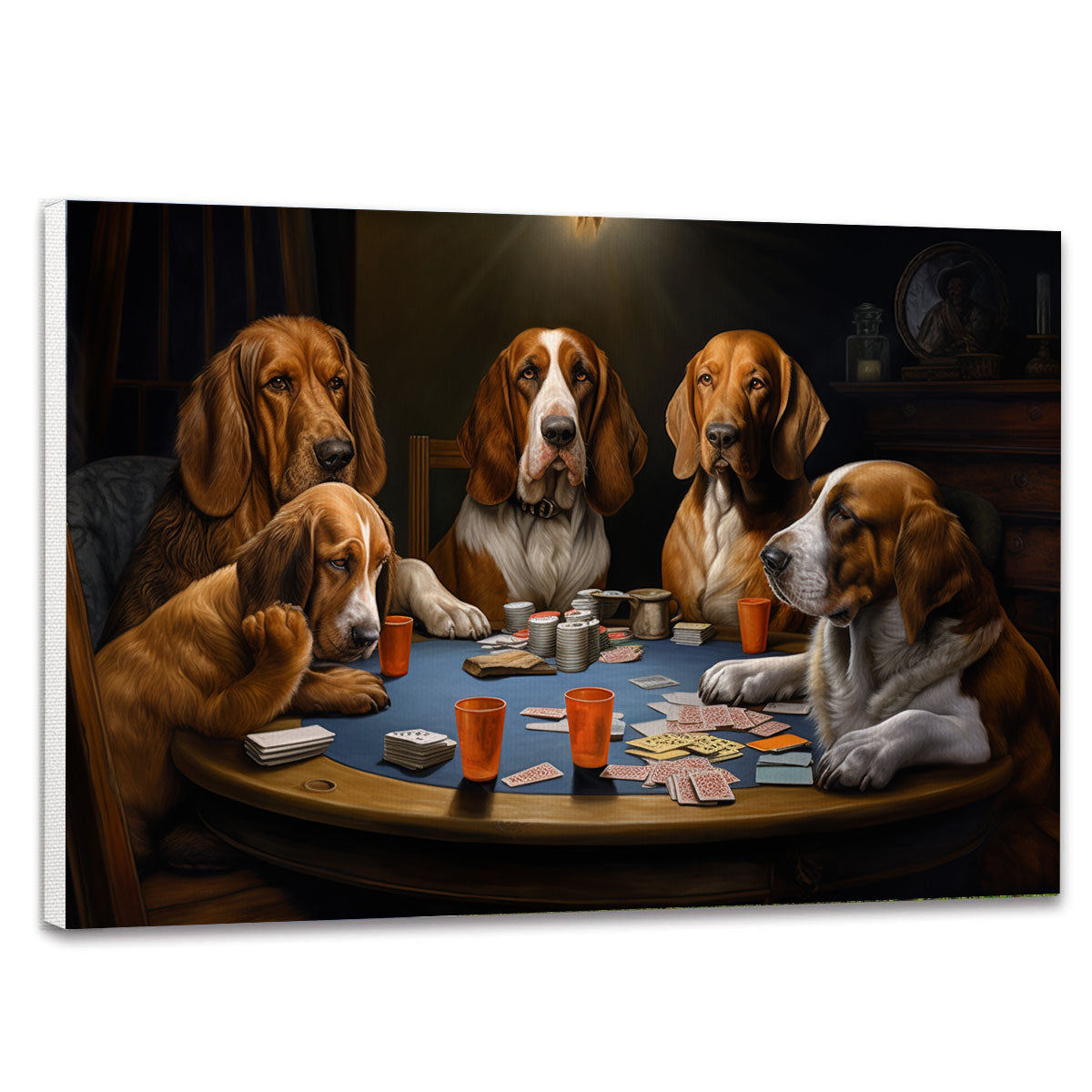 Poster 12x8in Wall Art - Dogs Playing Poker Poster - Grand Basset ...