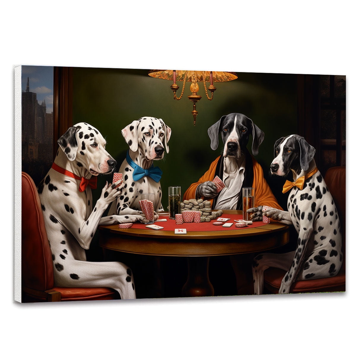 Poster 12x8in Wall Art - Dogs Playing Poker Poster - Great Dane Dog ...