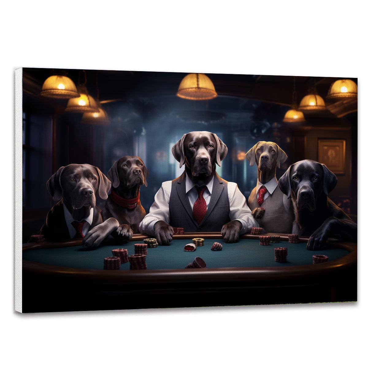 Poster 12x8in Wall Art - Dogs Playing Poker Poster - Labrador Retriever ...