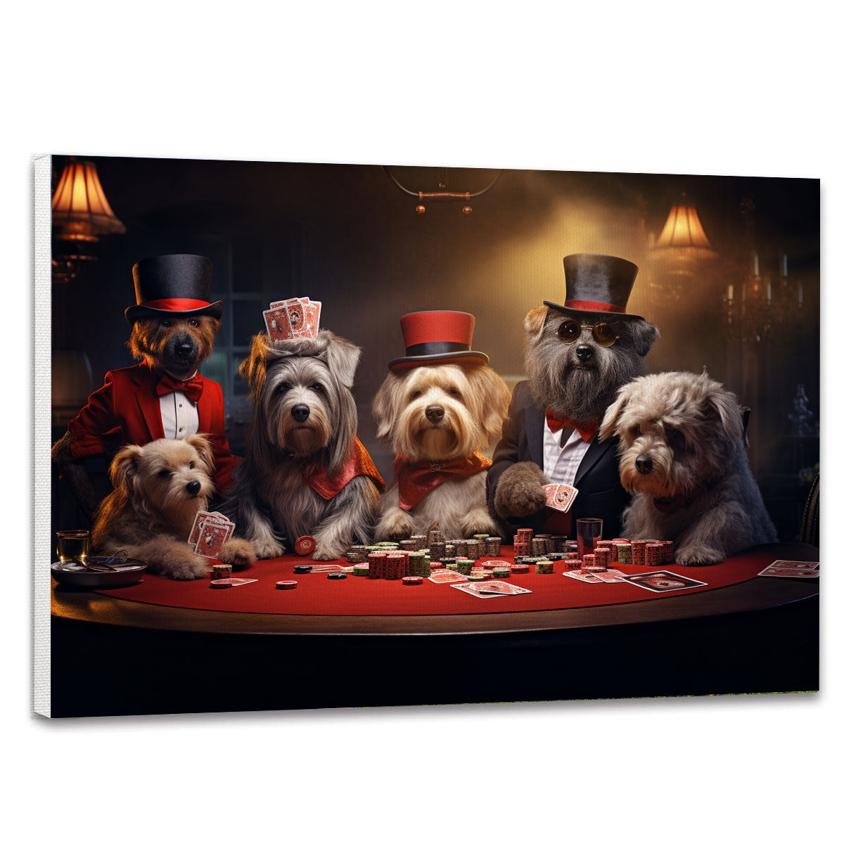 Poster 12x8in Wall Art - Dogs Playing Poker Poster - Lowchen Dog ...