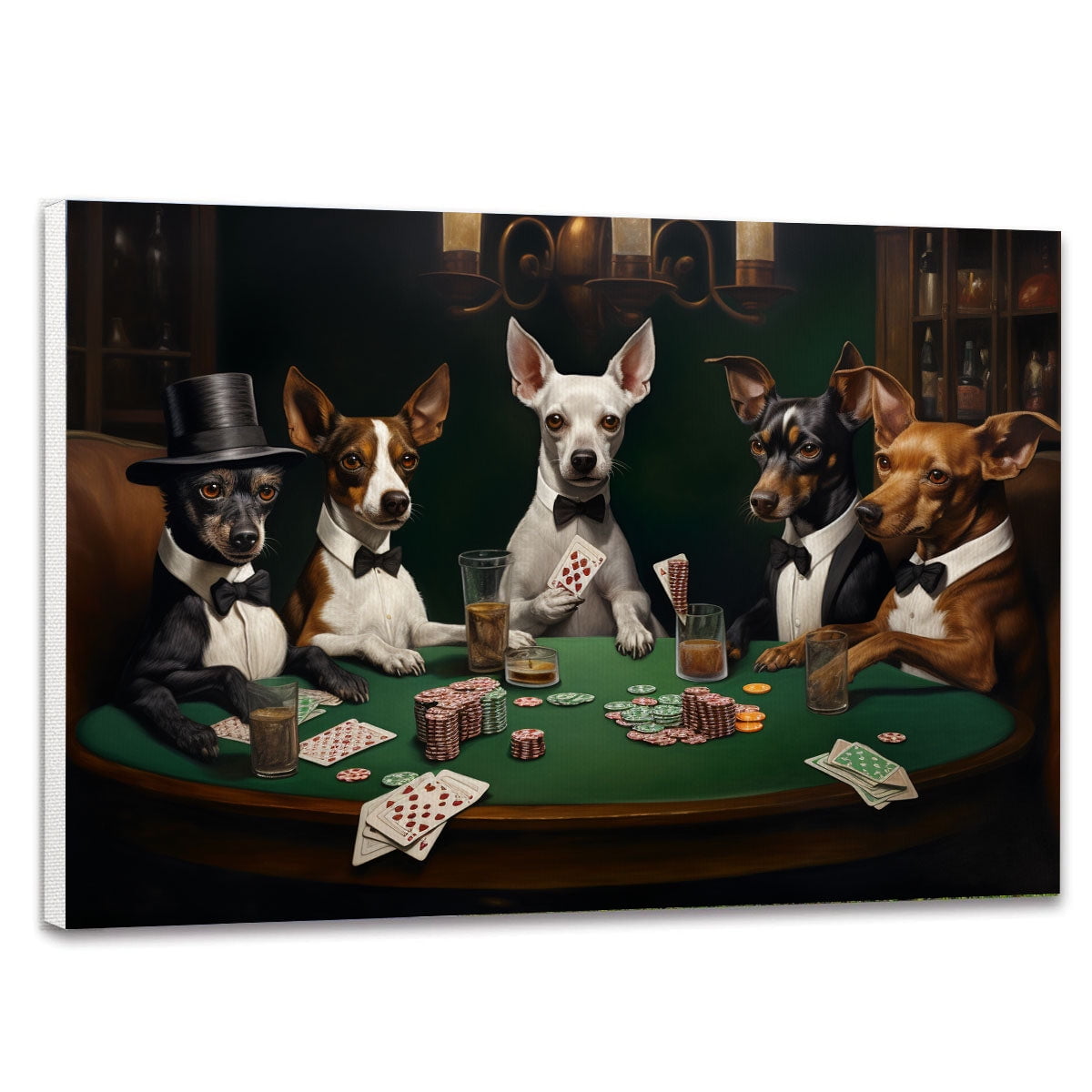 Poster 12x8in Wall Art - Dogs Playing Poker Poster - Miniature Pinscher ...