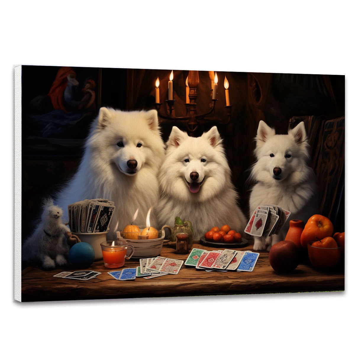 Poster 12x8in Wall Art - Dogs Playing Poker Poster - Samoyed Dog Poster ...