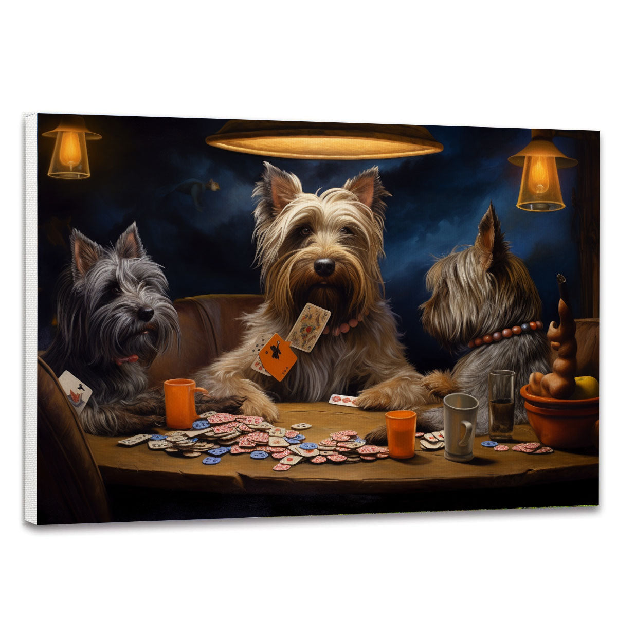 Poster 12x8in Wall Art - Dogs Playing Poker Poster - Skye Terrier Dog ...
