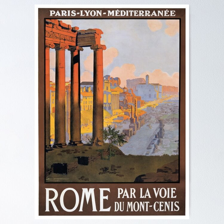 Poster 1920 Paris To Rome Train Travel - Unframed Poster, 24x36 ...