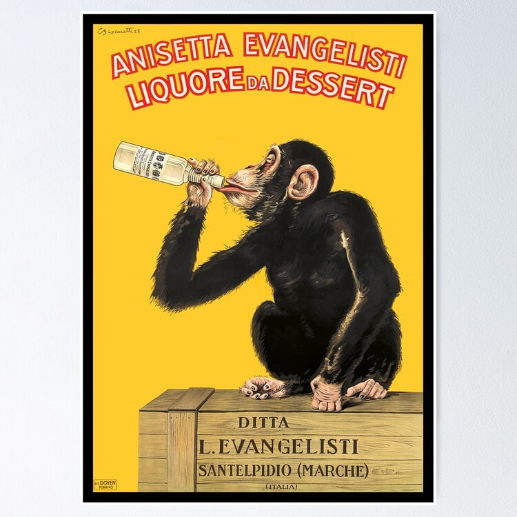 Poster 1925 Anisetta Evangelista Italian Advertising - Unframed Poster ...