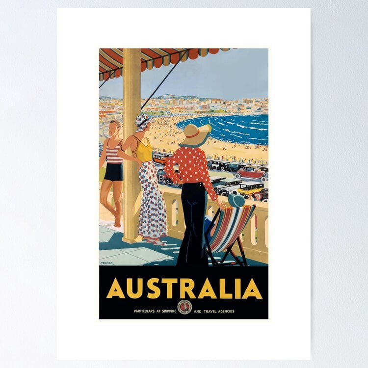 Poster 1929 AUSTRALIA Bondi Beach Travel - Unframed Poster, 24x36 ...