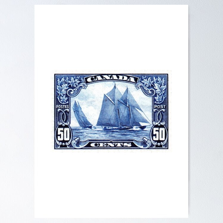 Poster 1929 CANADA Bluenose Schooner Postage Stamp - Unframed Poster ...