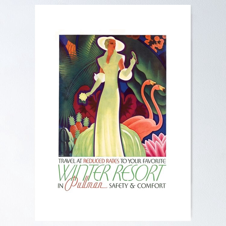 Poster 1935 Pullman Winter Resort Train Travel - Unframed Poster, 24x36 ...