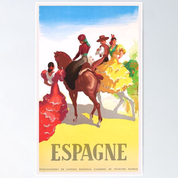 Poster 1949 Spain Tourism Advertisement Travel - Unframed Poster, 24x36 ...
