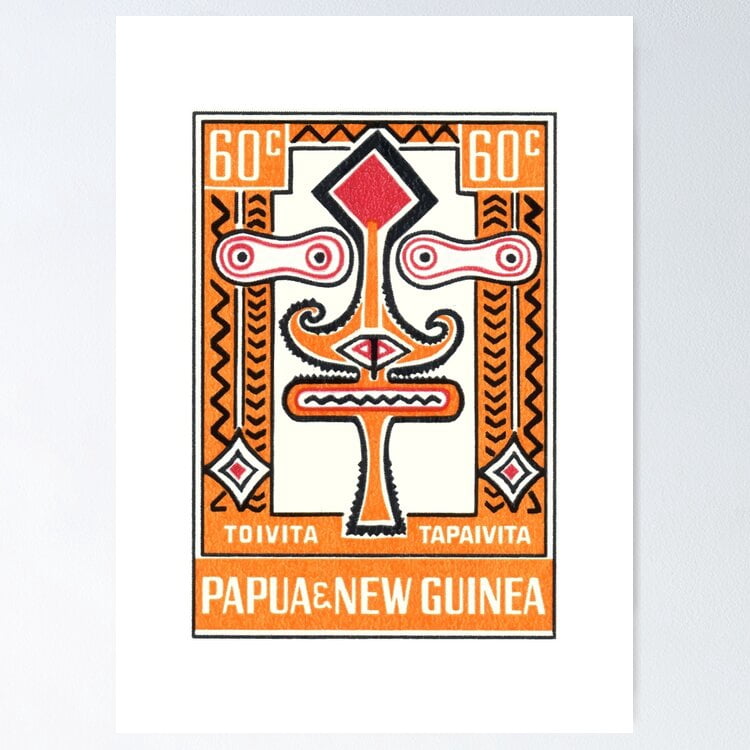 Poster 1966 Papua New Guinea Folklore Toivita Tapaivita Stamp ...