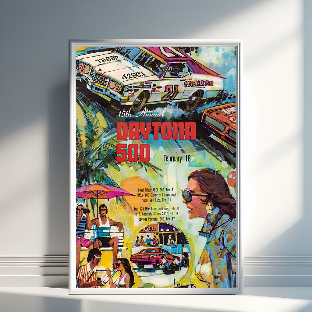 Poster 1973 Daytona 500 Program Racing Movie Poster / Poster / Wall Art ...