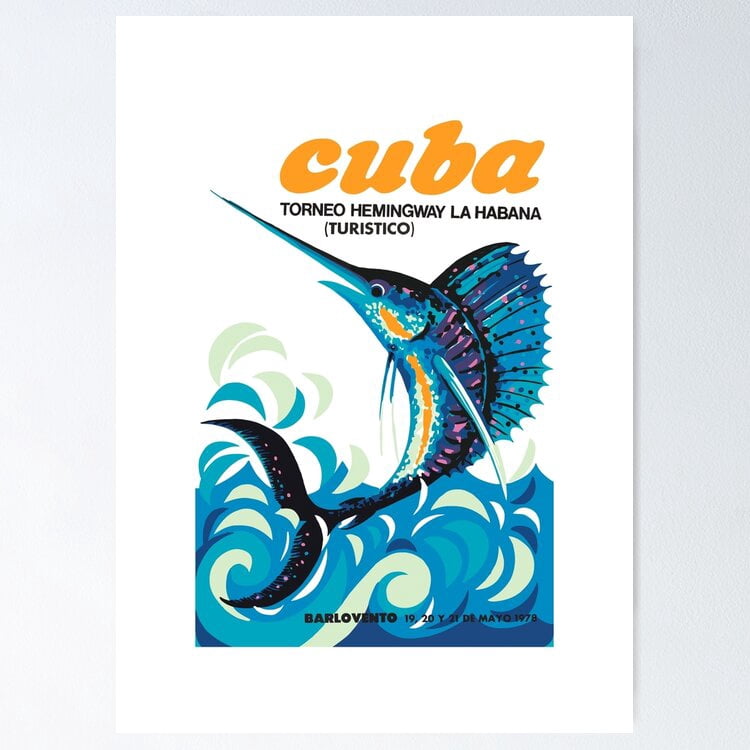 Poster 1978 CUBA Hemingway Fishing Tournament - Unframed Poster, 24x36 ...