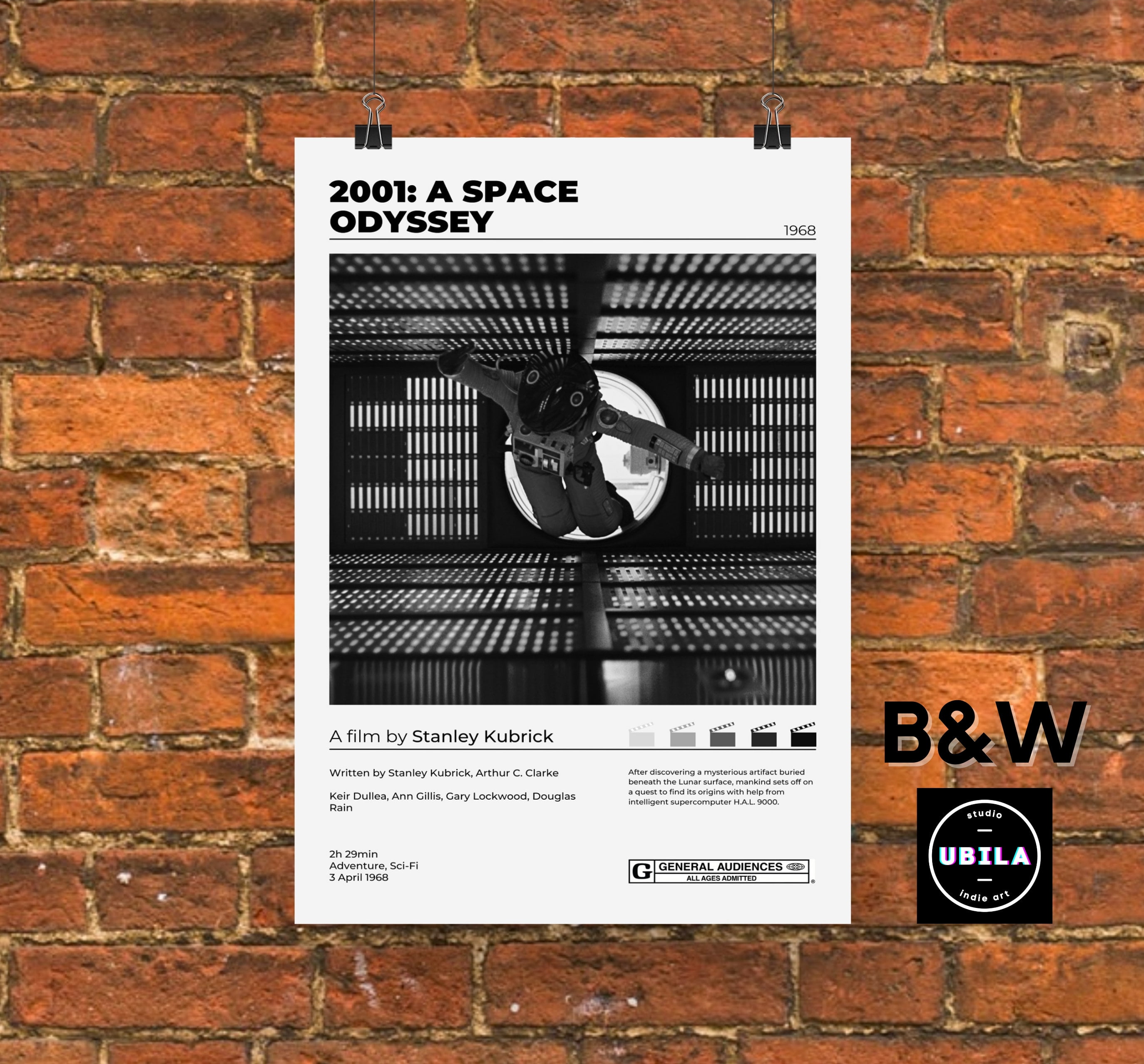 Poster 2001 A Space Odyssey Poster Stanley Kubrick Black and White ...