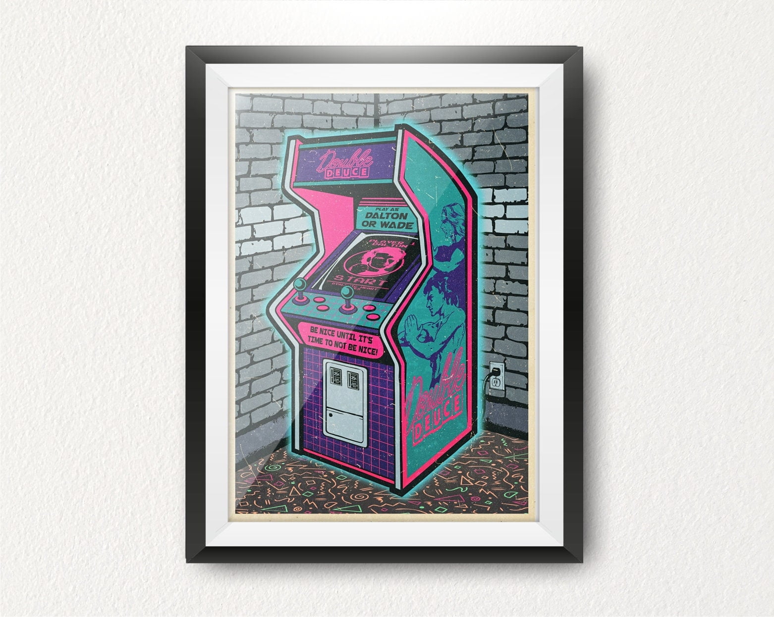 Poster 80s Action Movie Arcade Inspired Wall Art Print - Classic, Cult ...